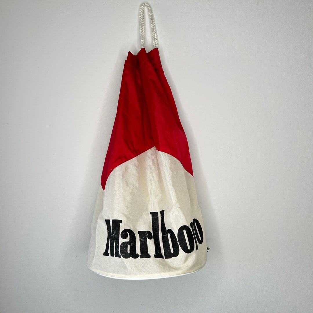 Marlboro Vintage Sail Bag/backpack From the 80s90s White/red/black ...