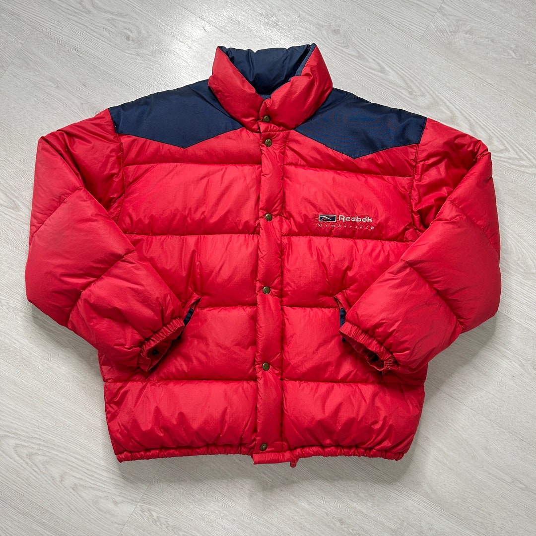 Reebok XL Men's Vintage 90s Puffer Jacket With Down Red/blue Retro 80s ...
