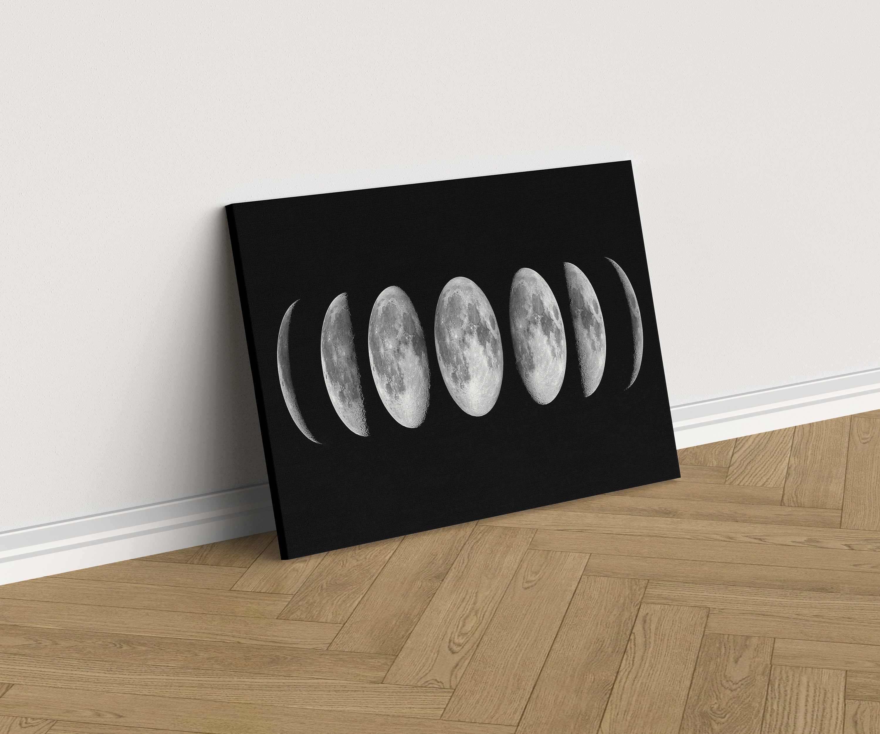 Moon Phases Canvas, Lunar Eclipse Canvas Art, Moon Phases Decor, Moon ...