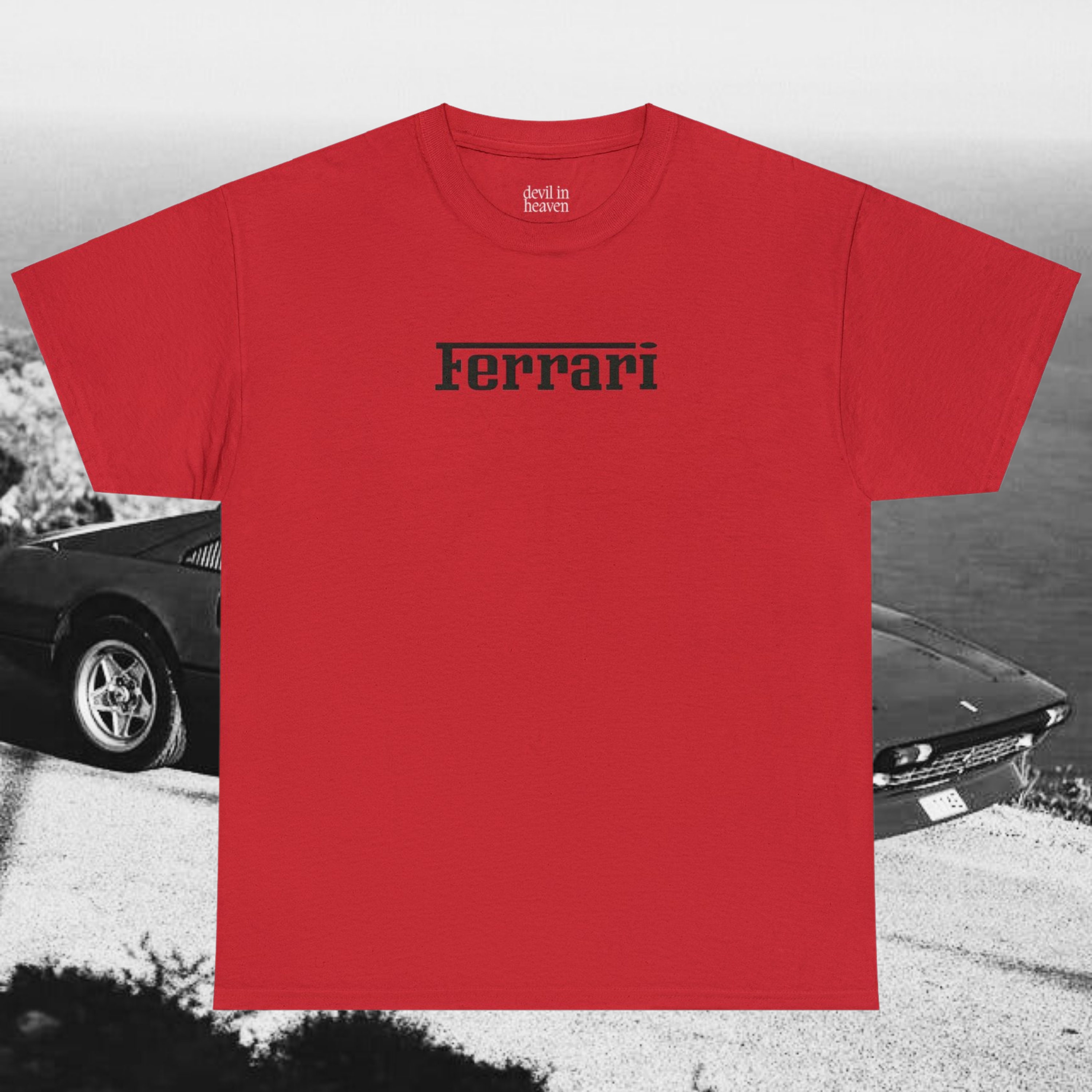 Ferrari Logo Y2k Baby Tee Red, Retro 90s Ferrari Inspired Cotton Shirt ...