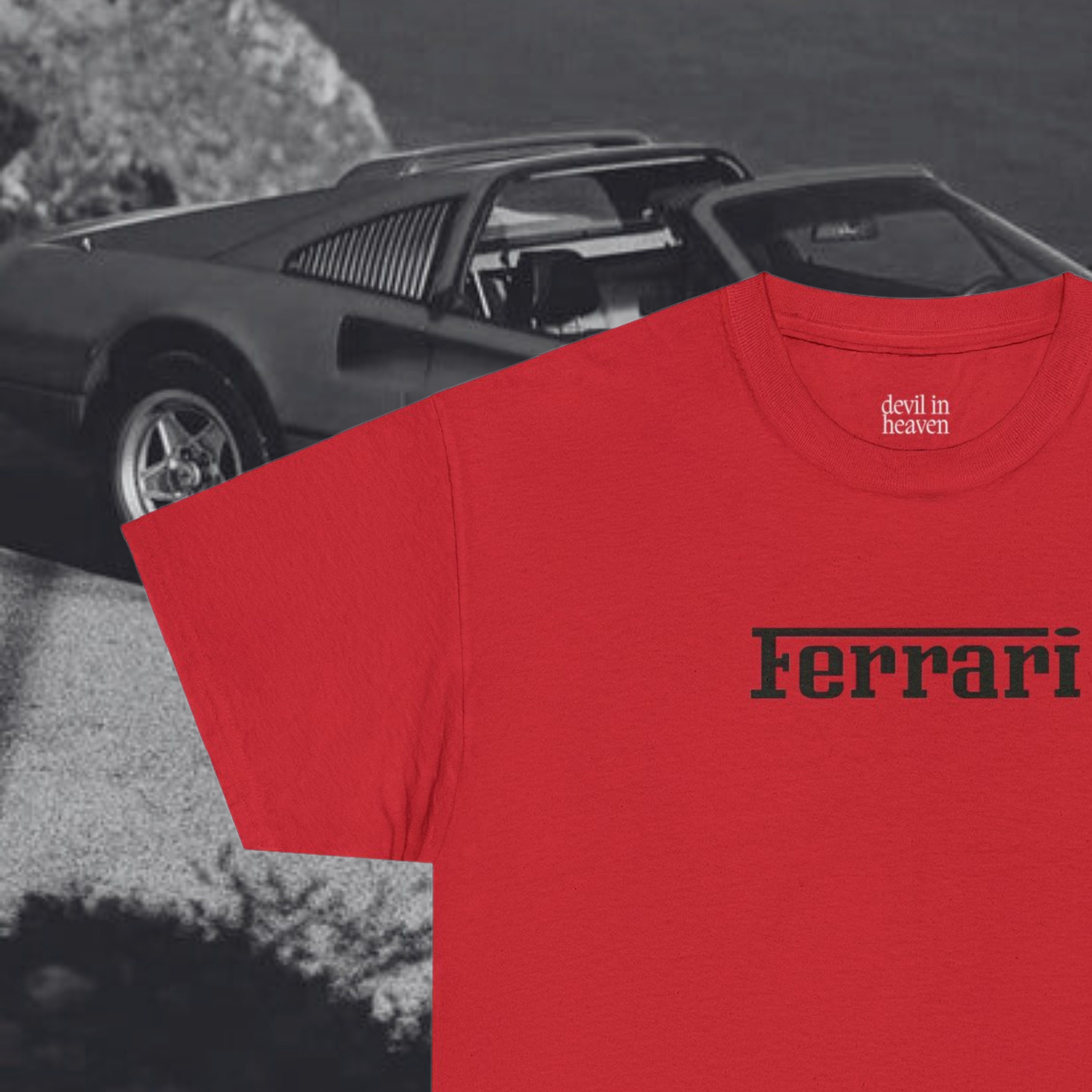 Ferrari Logo Y2k Baby Tee Red, Retro 90s Ferrari Inspired Cotton Shirt ...