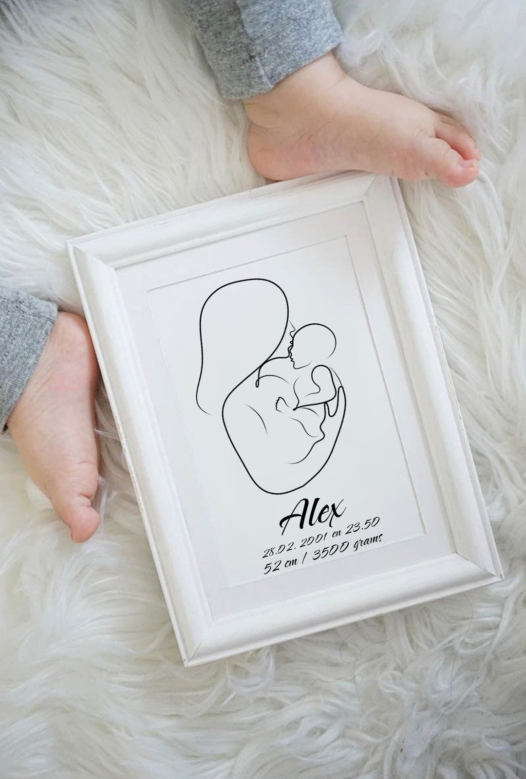 Custom Birth Poster, Baby Line Drawing, Baby Line Drawing, Baby Line ...