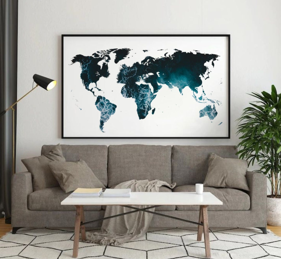 Accurate Large Wall Tourist Map of the World, Poster Print of Unusual ...