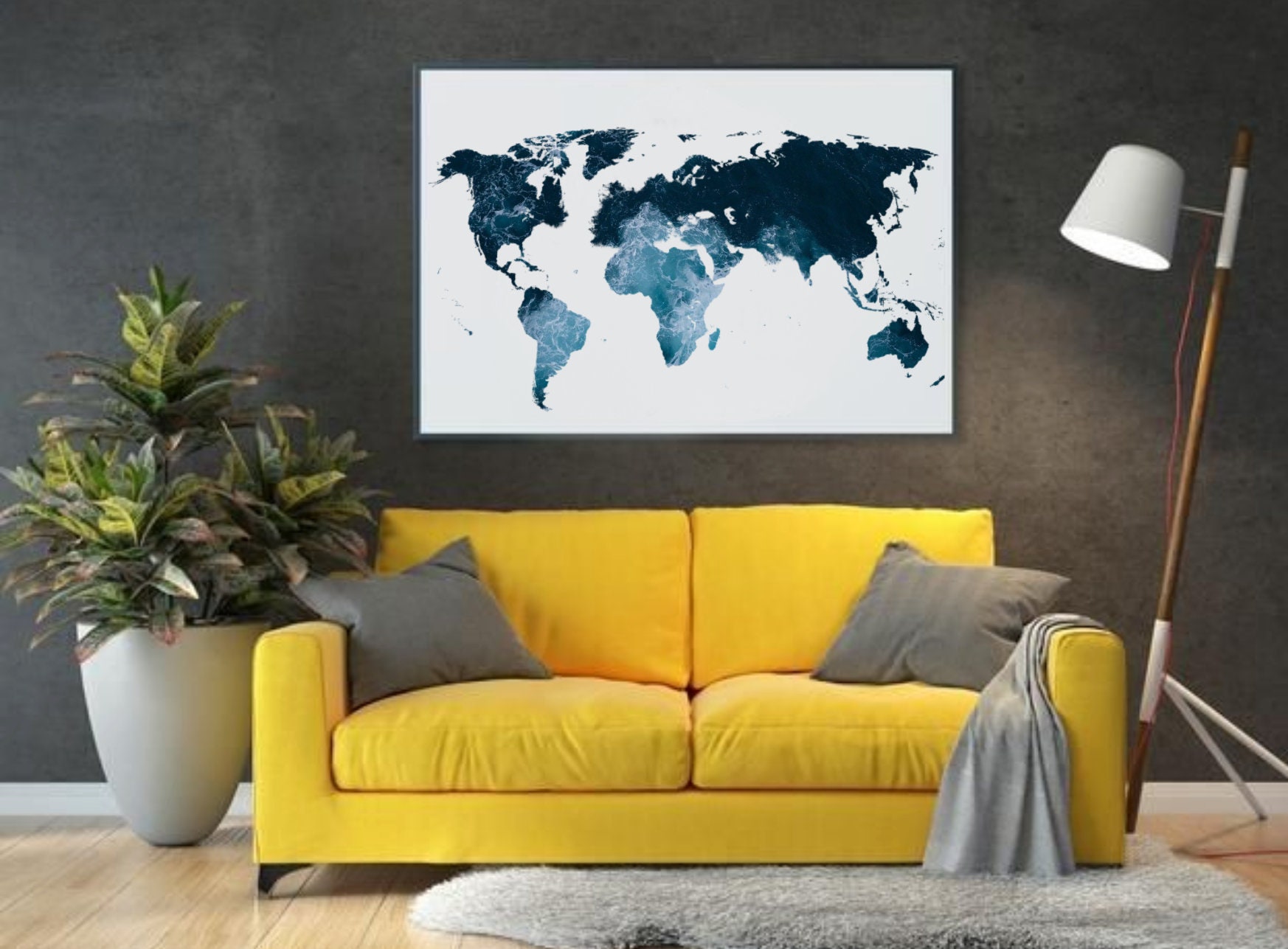 Accurate Large Wall Tourist Map of the World, Poster Print of Unusual ...