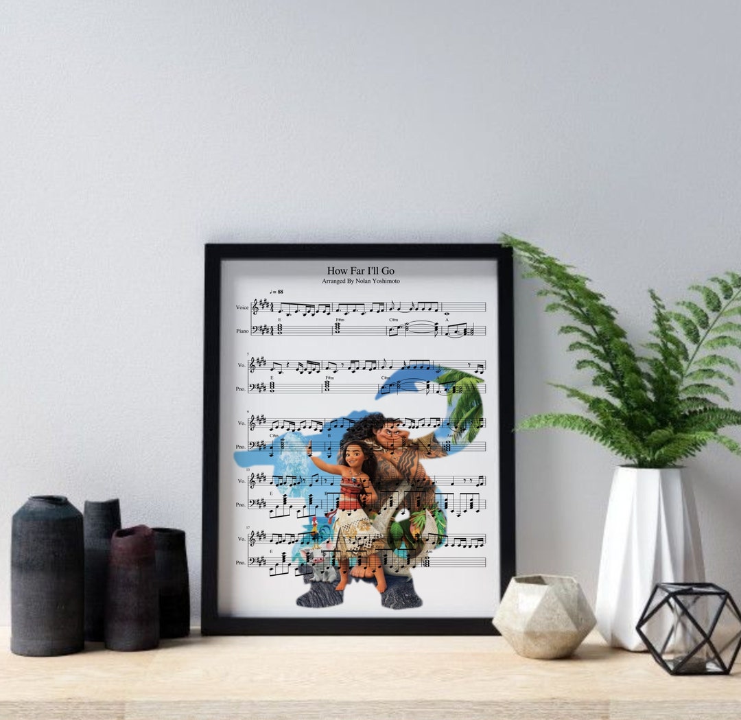 Moana, Movie Sheet Music, Cartoon Sheet Music, A Collection of Notes - Etsy
