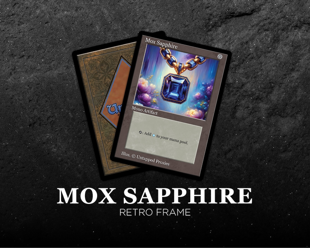 Mox Sapphire Retro Frame Custom Card, MTG Proxy Altered Art 63mmx88mm ...