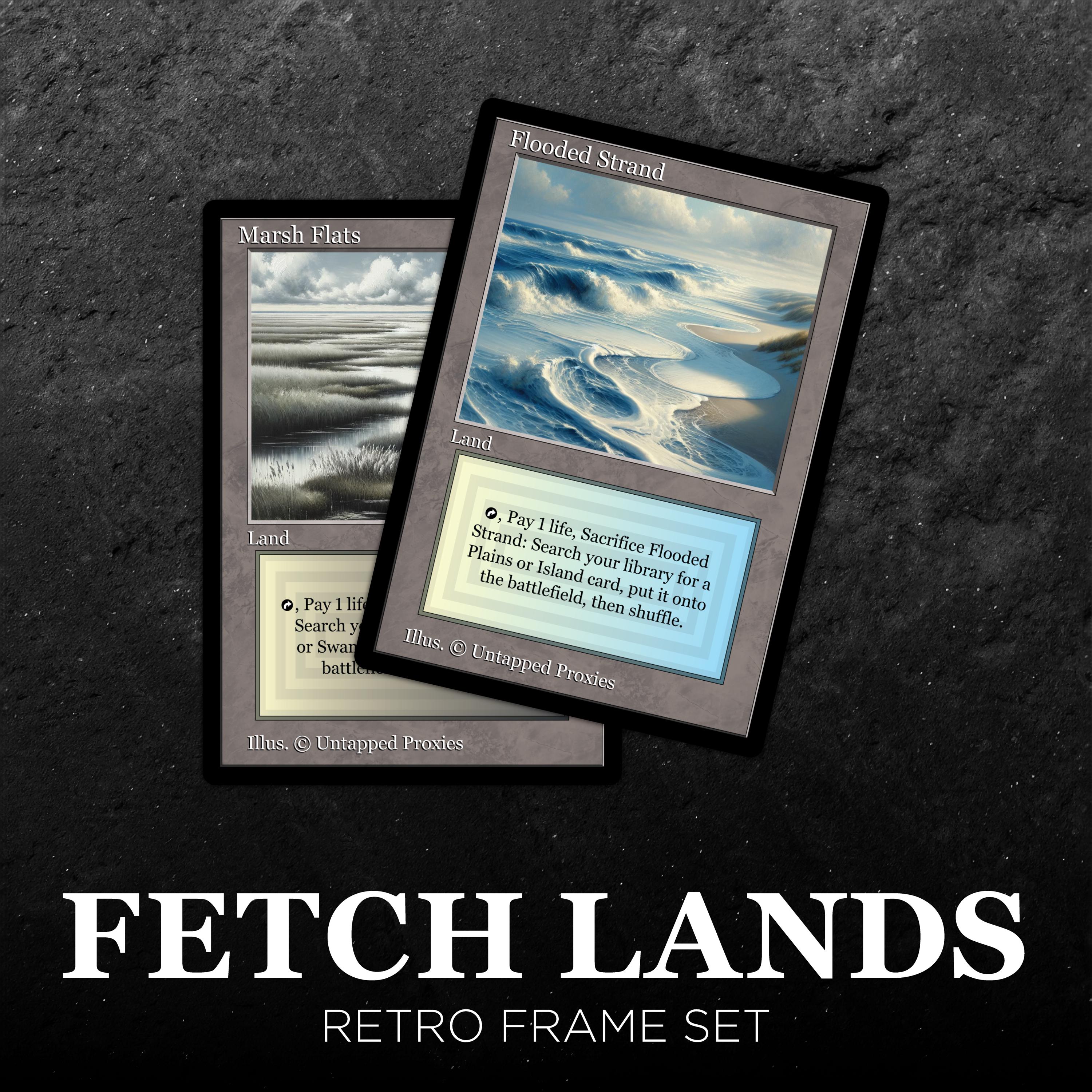 Retro Frame Fetch Lands - Complete Set, Custom Cards, Proxy Altered Art (63mmx88mm) - Etsy