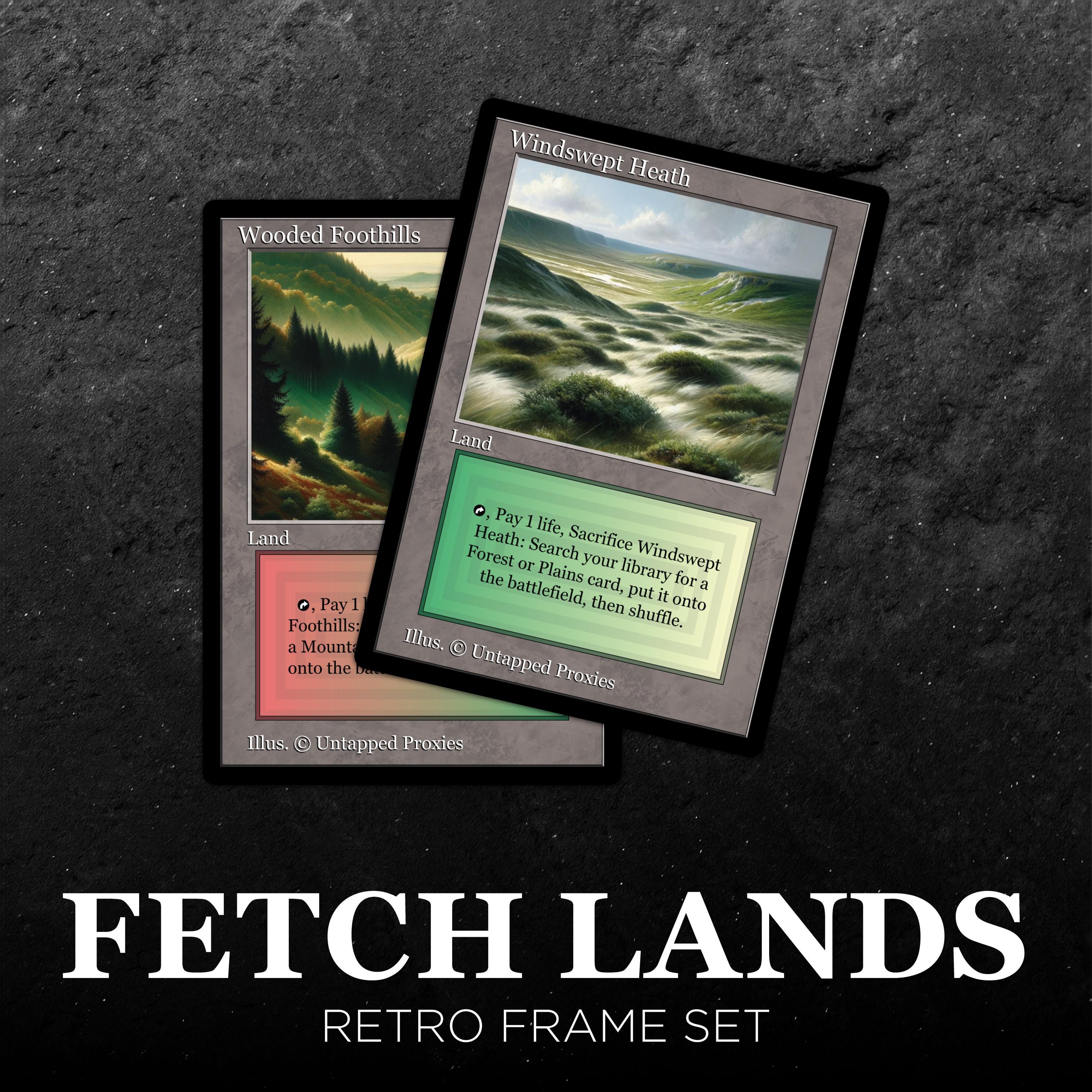 Retro Frame Fetch Lands - Complete Set, Custom Cards, Proxy Altered Art ...