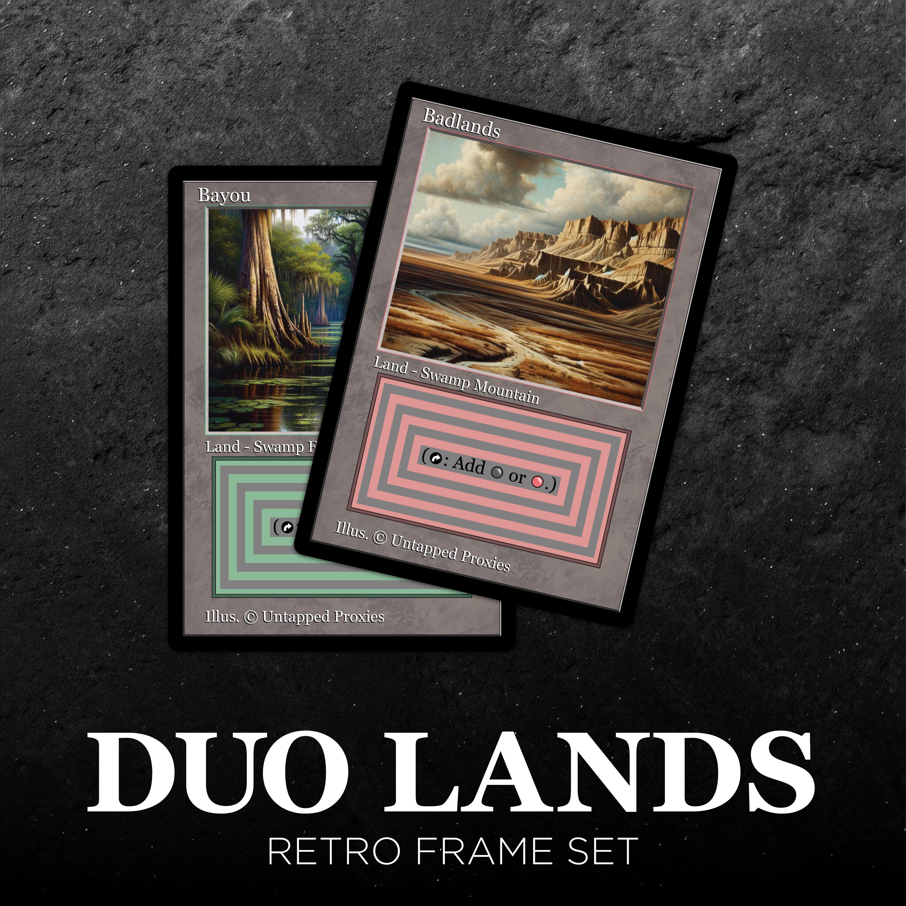 Retro Frame Duo Lands - Complete Set, Custom Cards, MTG Proxy Altered ...