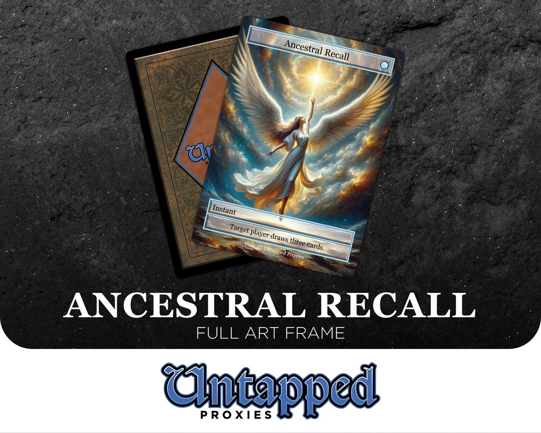 Ancestral Recall Full Art Frame Custom Cards, MTG Proxy Altered Art 63mmx88mm - Etsy