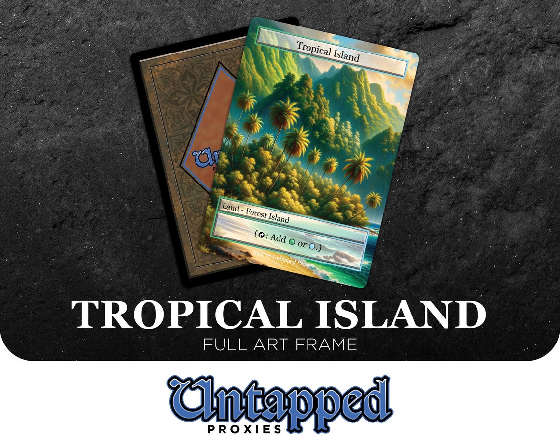 Tropical Island Full Art Frame MTG Proxy Altered Art 63mmx88mm - Etsy