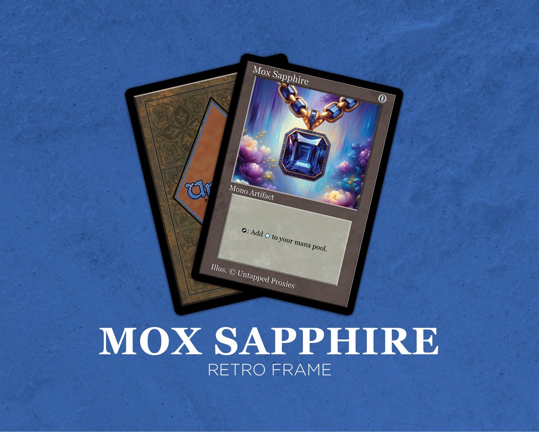 Mox Sapphire Retro Frame Custom Card, MTG Proxy Altered Art 63mmx88mm ...