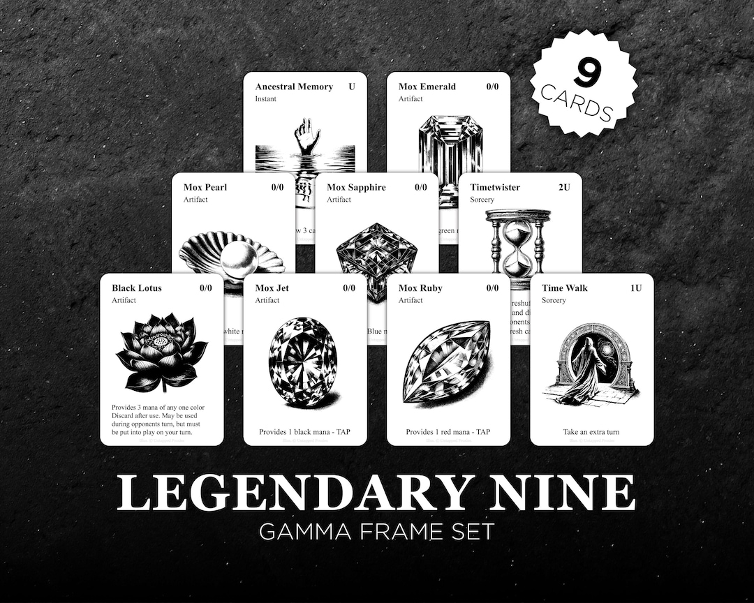 Gamma Frame Legendary Nine - Complete Set, Custom Cards, Proxy Altered ...