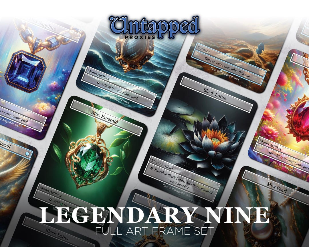 Full Art Frame Legendary Nine Proxy Cards X9 - Complete Set, Custom ...