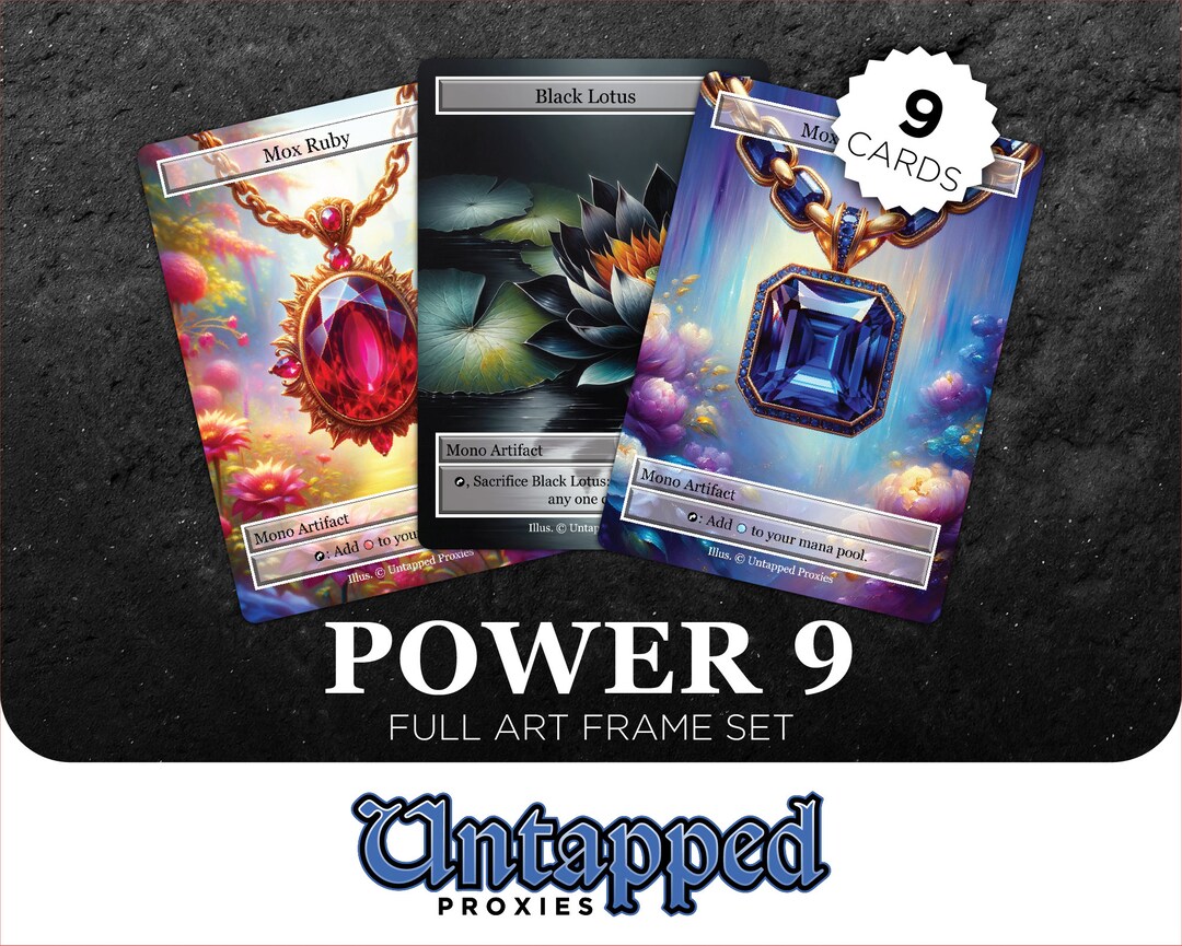 Full Art Frame Power Nine Complete Set, Custom Cards, MTG Proxy Altered ...