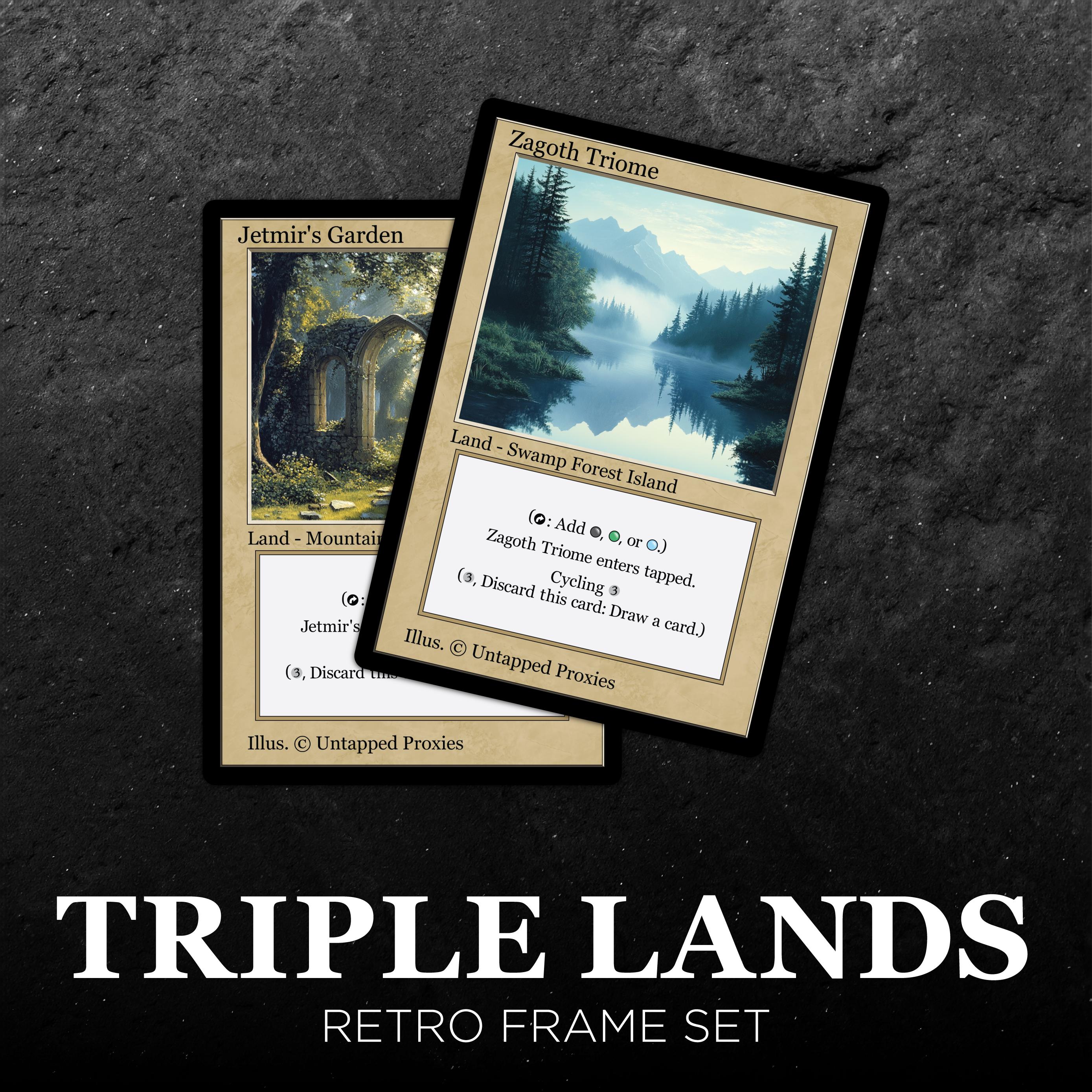 Retro Frame Triome Lands - Complete Set, Custom Cards, MTG Proxy ...