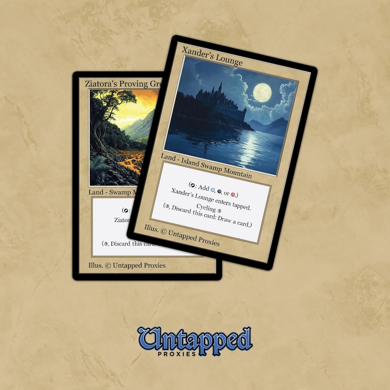Retro Frame Trio Lands: MTG Proxy Altered Art Set (63mmx88mm) - Etsy