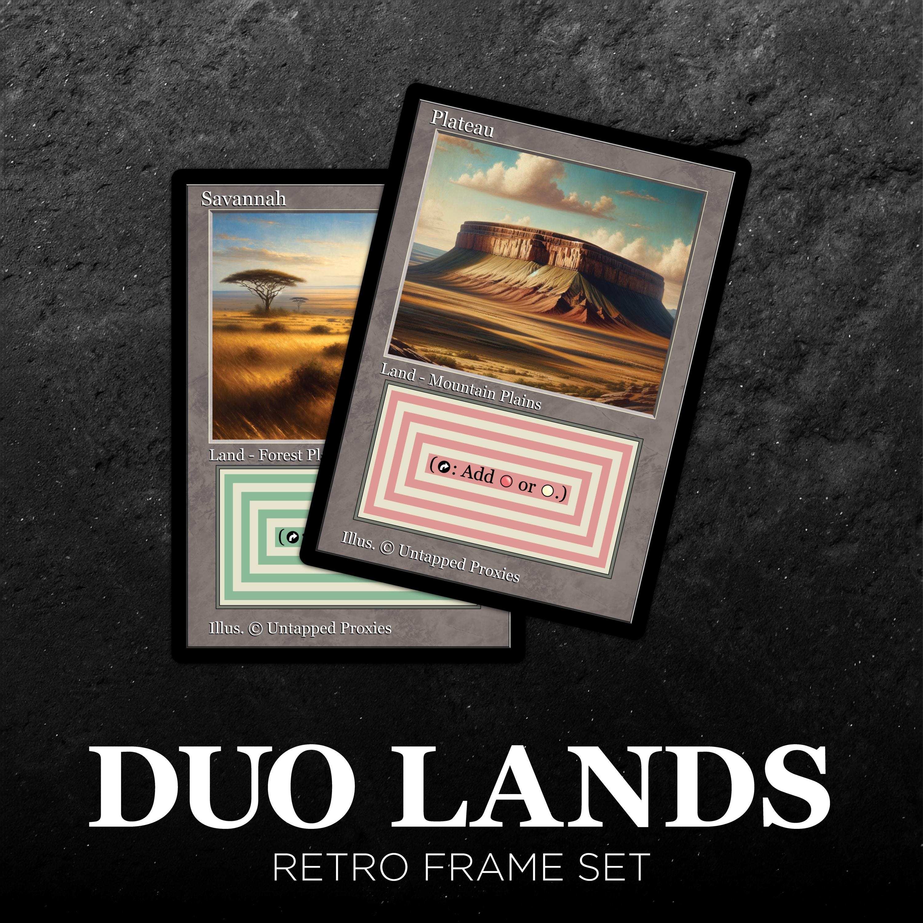 Retro Frame Duo Lands - Complete Set, Custom Cards, MTG Proxy Altered Art (63mmx88mm) - Etsy