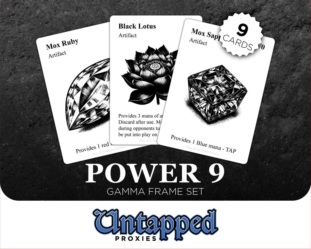 Gamma Frame Power Nine Complete Set, Custom Cards, MTG Proxy Altered ...