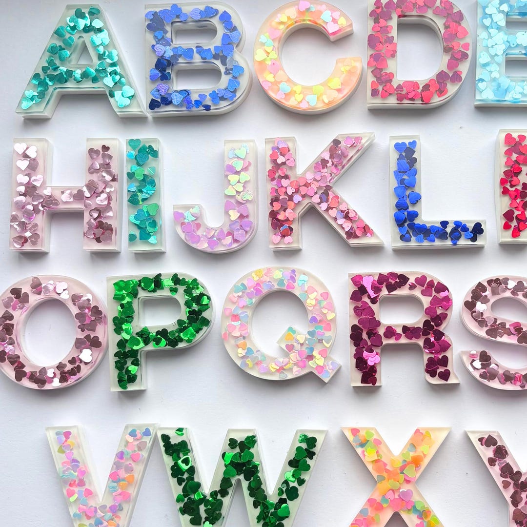 Personalised Initial Magnet Pastel Confetti, Personalised Gift, Letters ...