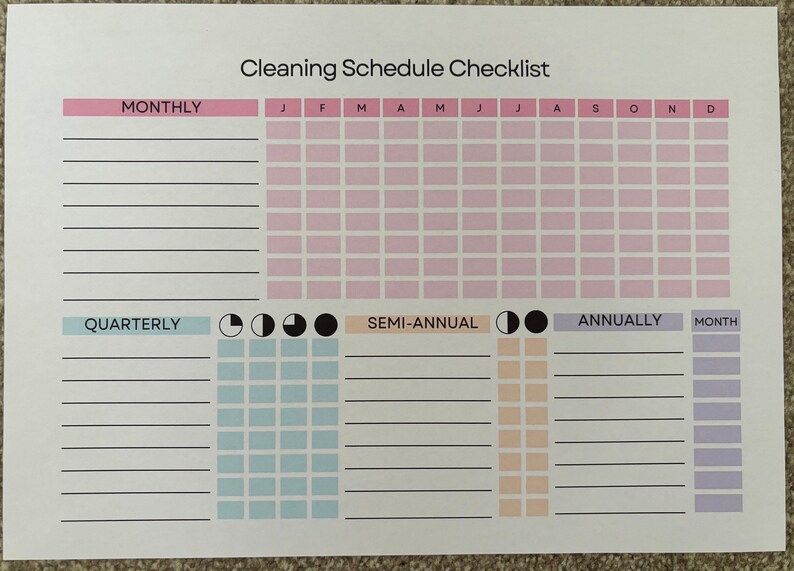 2 Pages EDITABLE Cleaning Checklist, Cleaning Planner, Schedule, ADHD ...