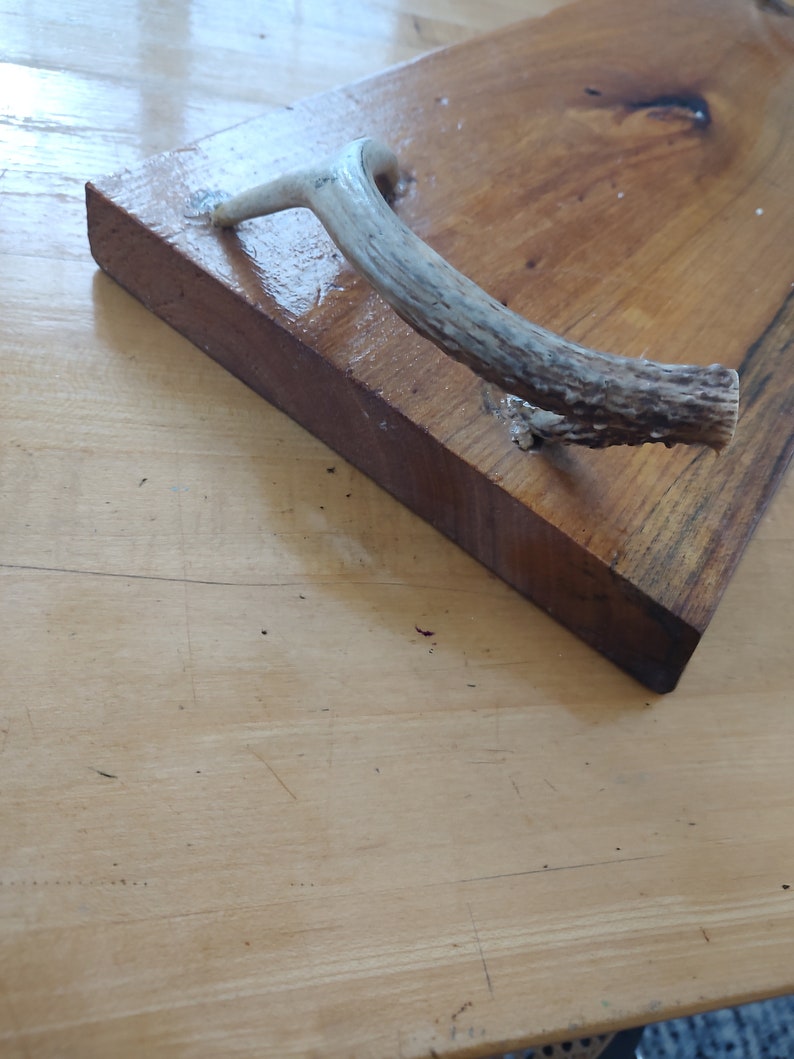 Deer Antler and Pine Tray or Charcuterie Board. - Etsy