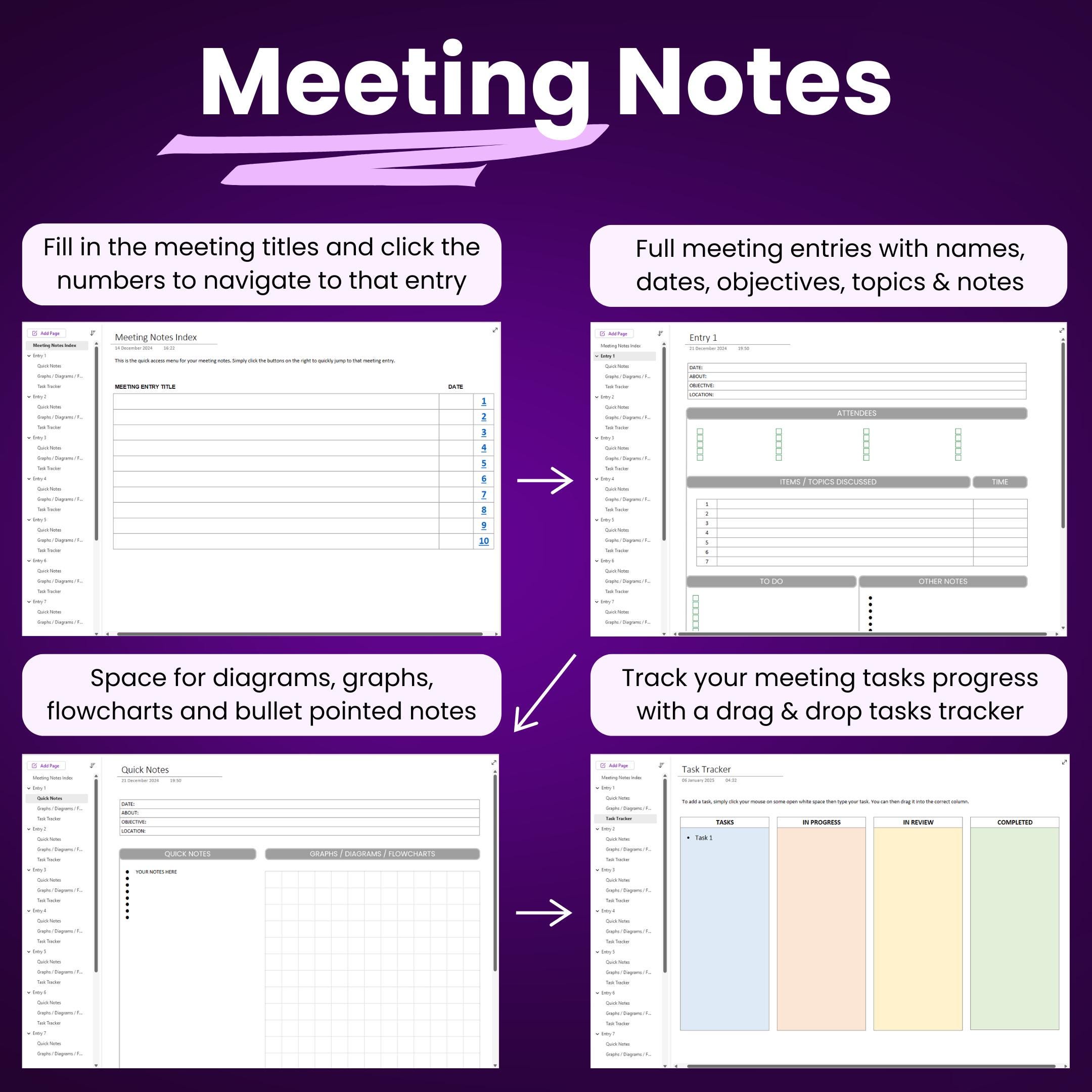 Onenote Productivity Templates Bundle | Onenote Digital Planner ...