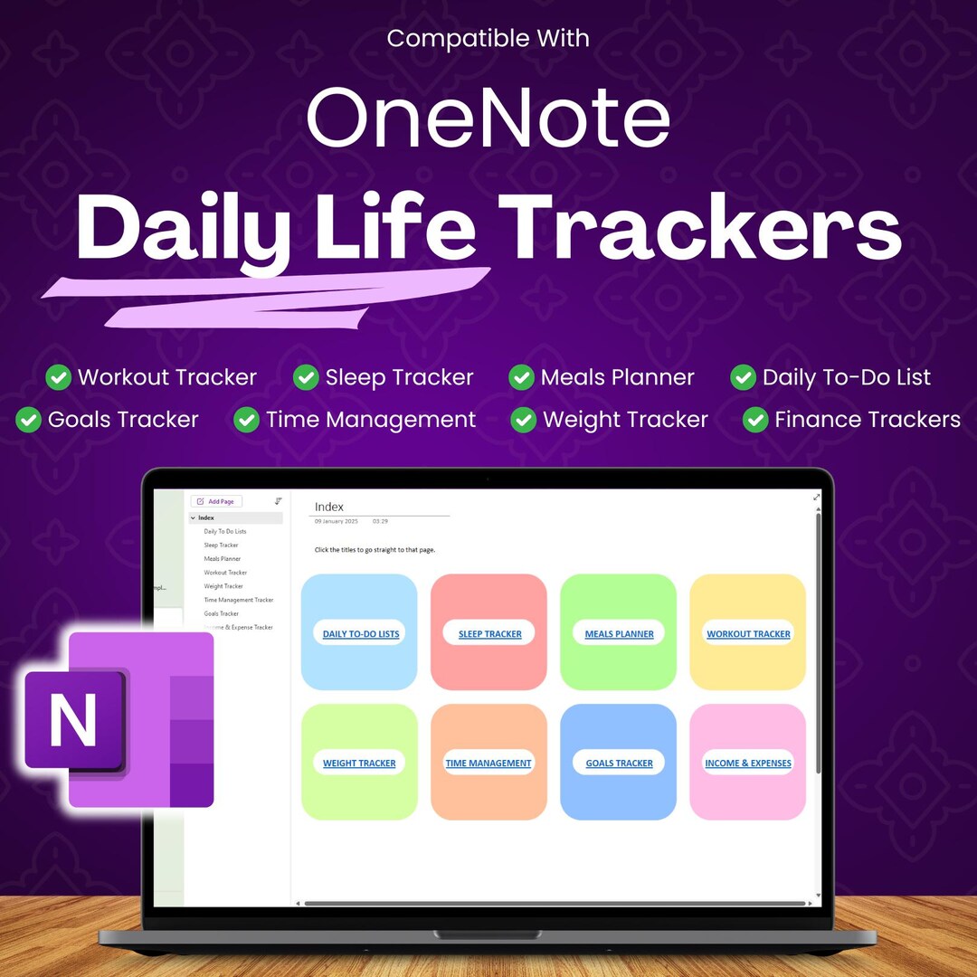 Onenote Daily Life Tracker Templates Bundle | To-do Lists, Sleep ...