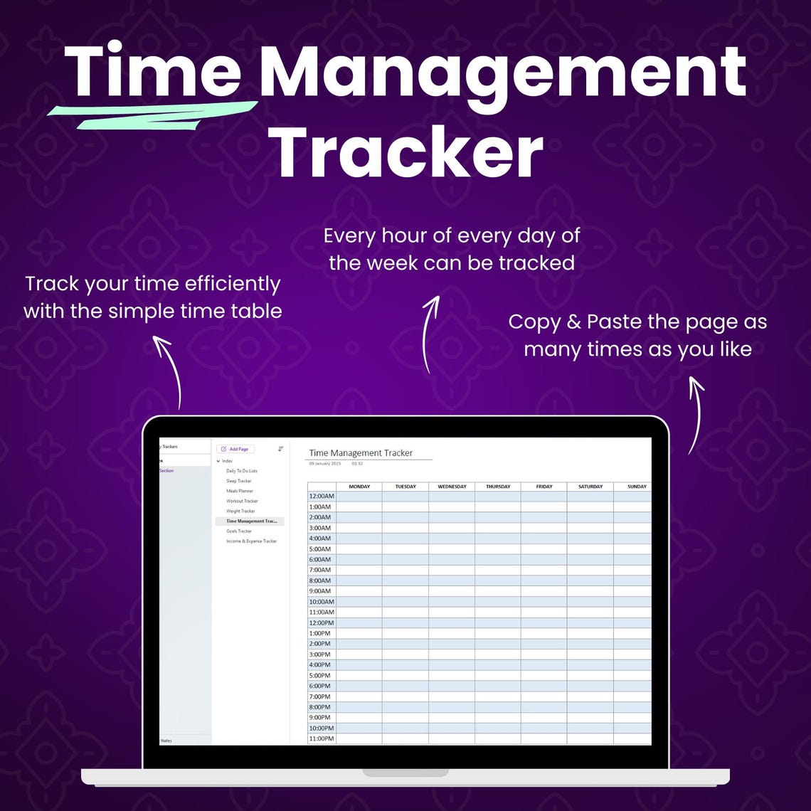 Onenote Daily Life Tracker Templates Bundle | To-do Lists, Sleep ...