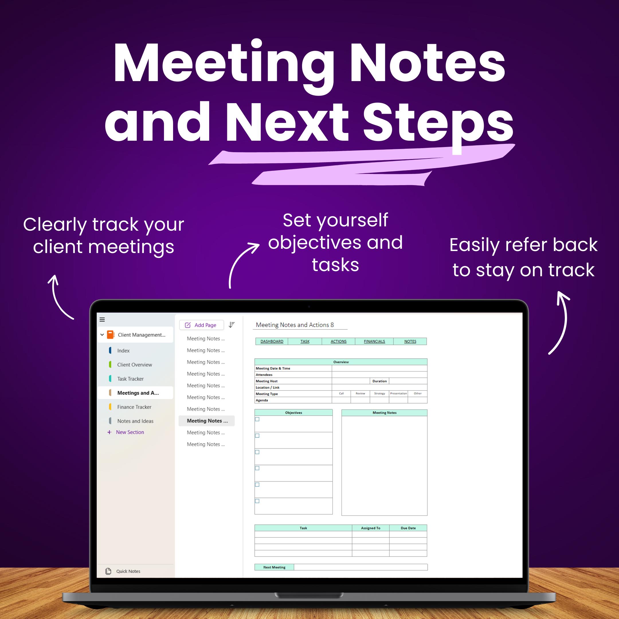 Onenote Client Management Templates Bundle | Client Management ...