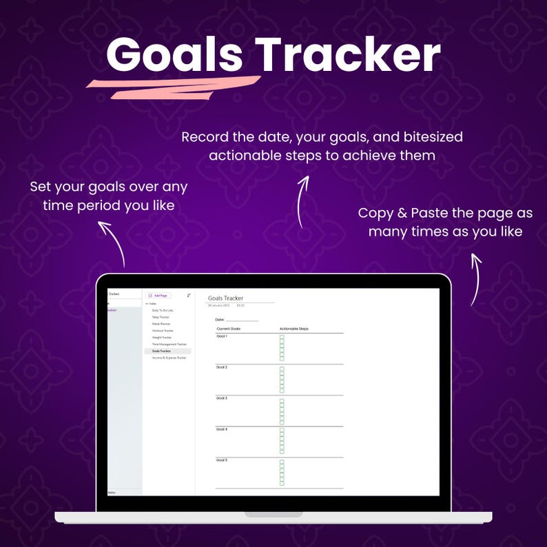 Onenote Daily Life Tracker Templates Bundle | To-do Lists, Sleep ...