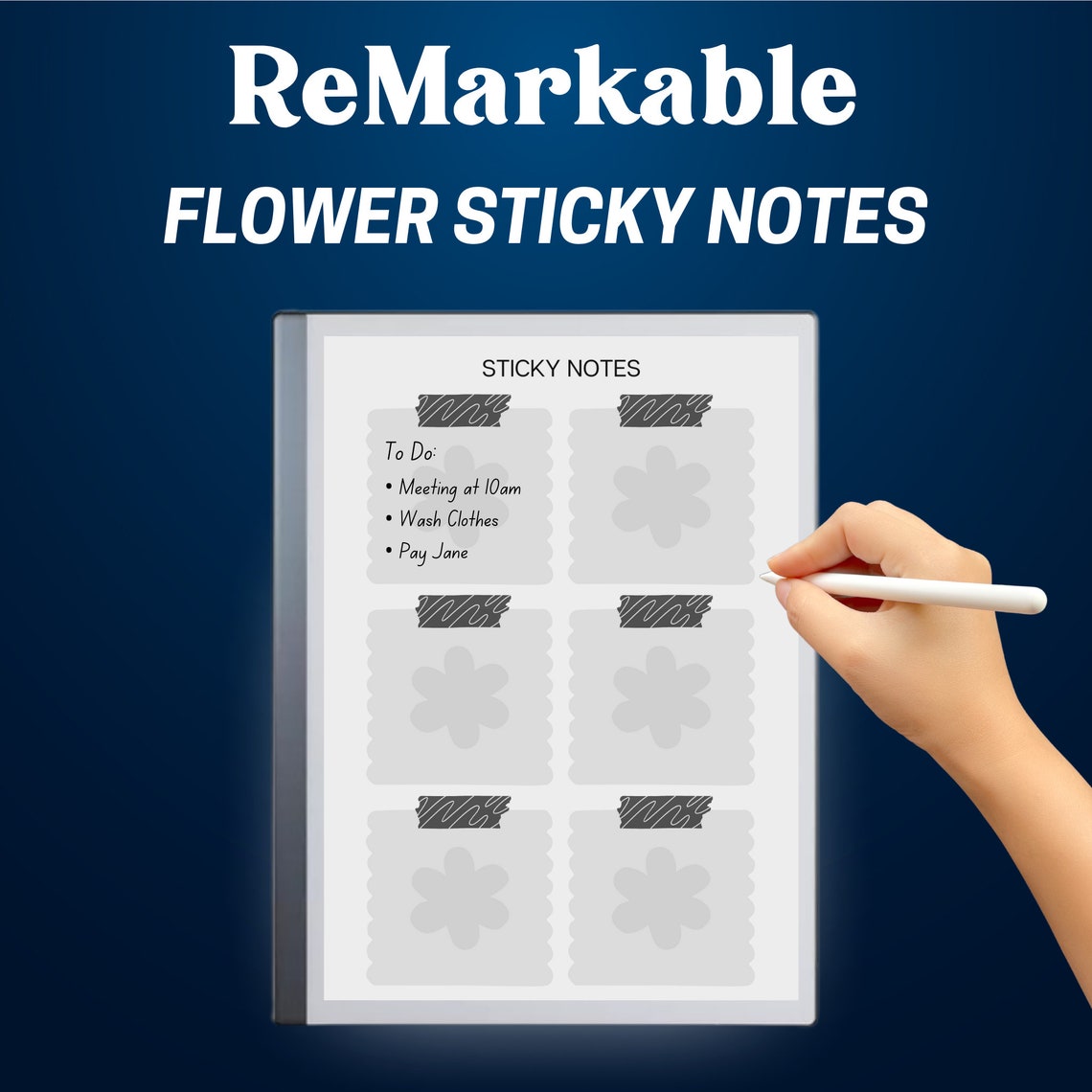 Remarkable 2 Templates Post It Flower Remarkable Sticky Notes Digital ...