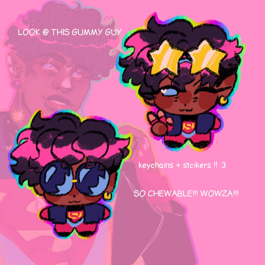 Gummy Kon keychain Sticker - Etsy