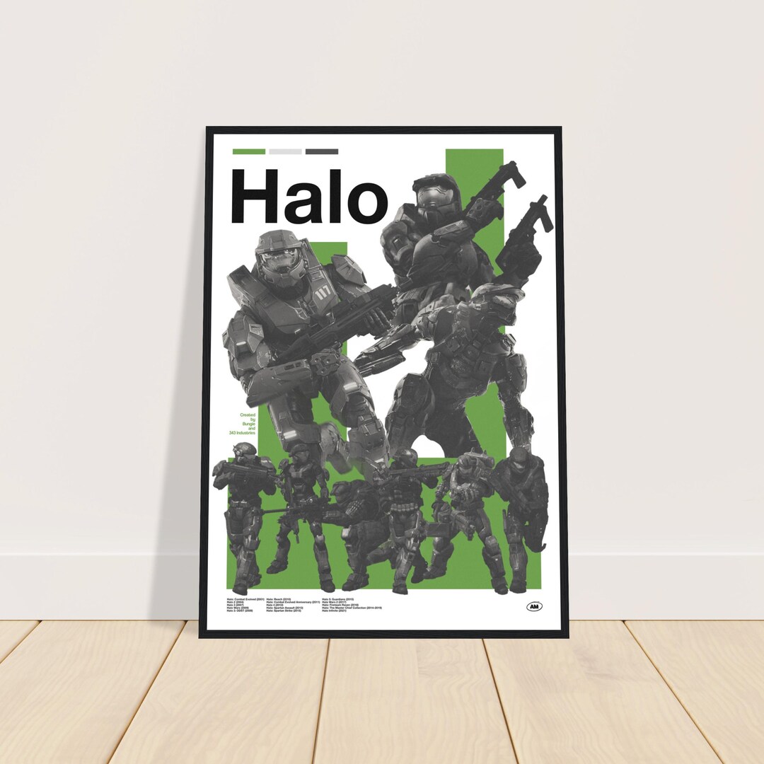 Halo Gaming Poster, Halo Gaming Print, Halo Franchise Poster, Gamer ...