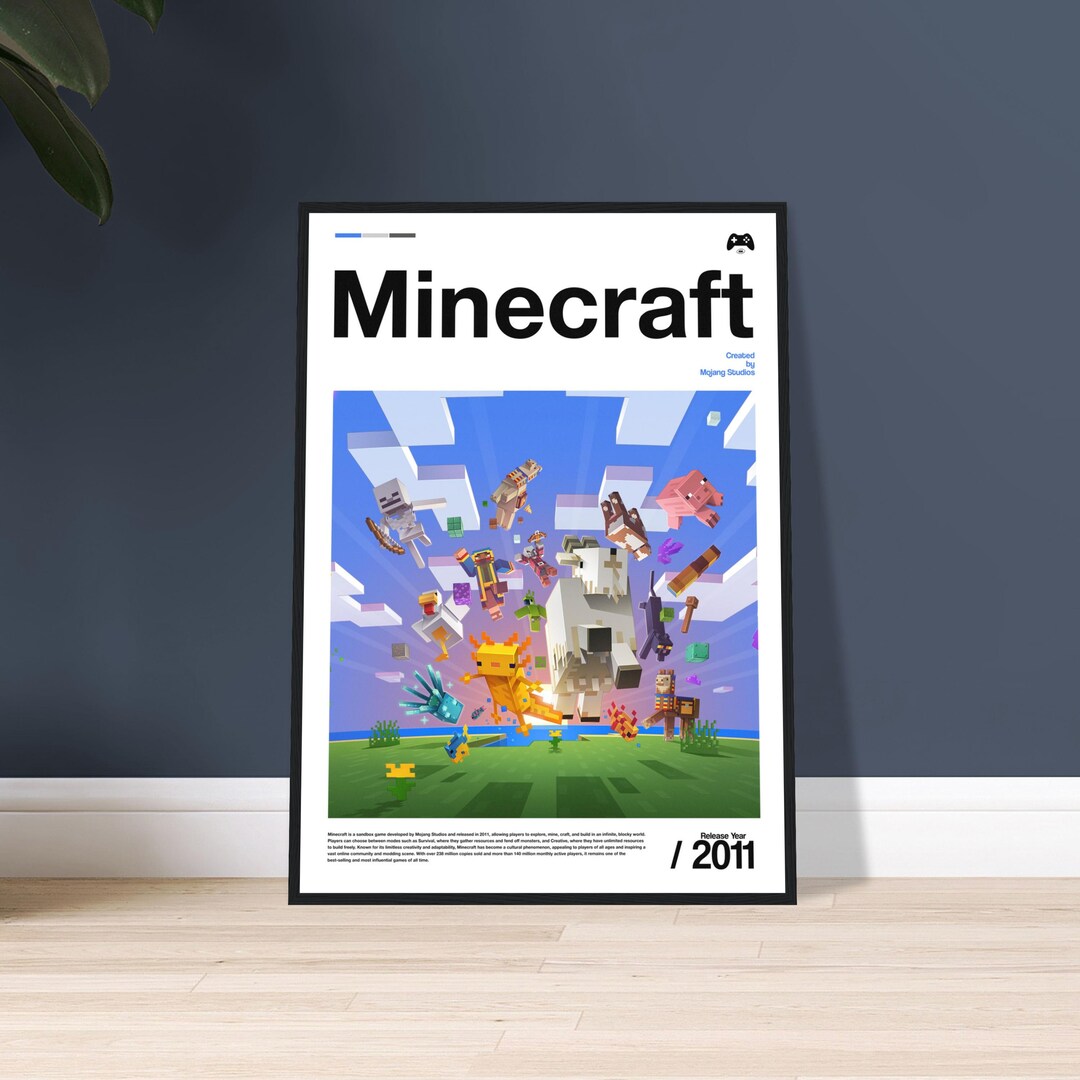Minecraft Poster, Minecraft Print, Gaming Room Poster, Gaming Wall ...