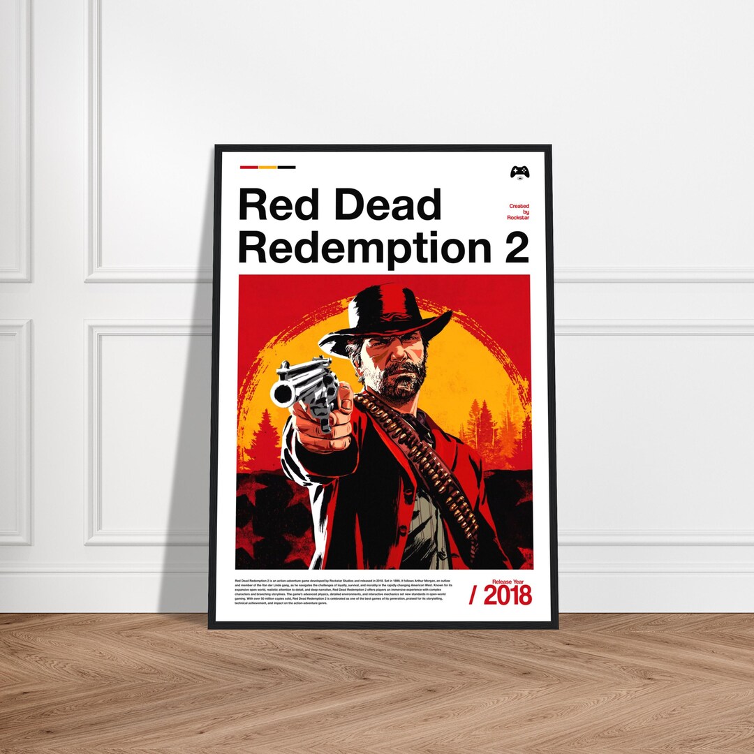 Red Dead Redemption 2 Poster, Red Dead Redemption 2 Print, Gaming Room ...