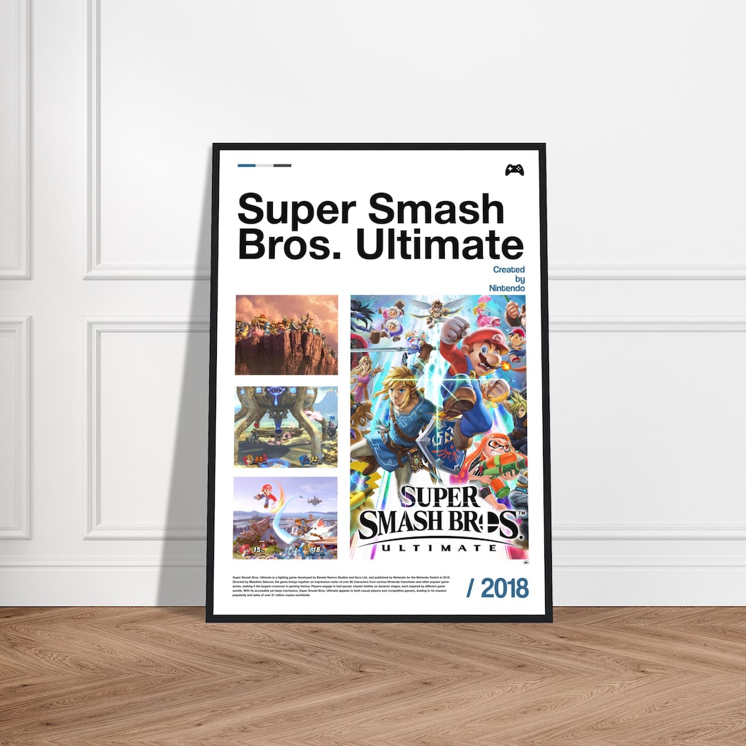 Super Smash Bros Ultimate Gaming Poster, SSB Gaming Poster, Super Smash ...