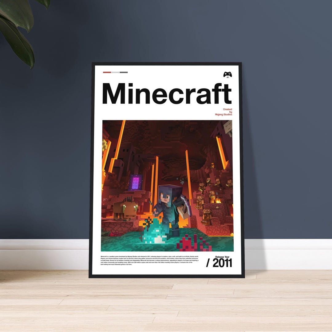 Minecraft Poster, Minecraft Print, Gaming Room Poster, Gaming Wall ...
