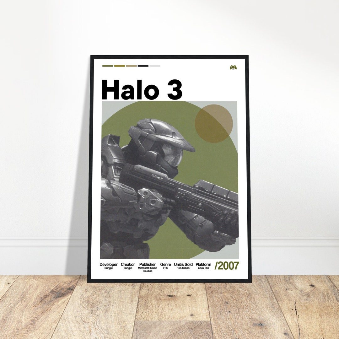Halo 3 Poster Print, Halo 3 Wall Decor, Halo 3 Wall Art, Halo Gaming ...