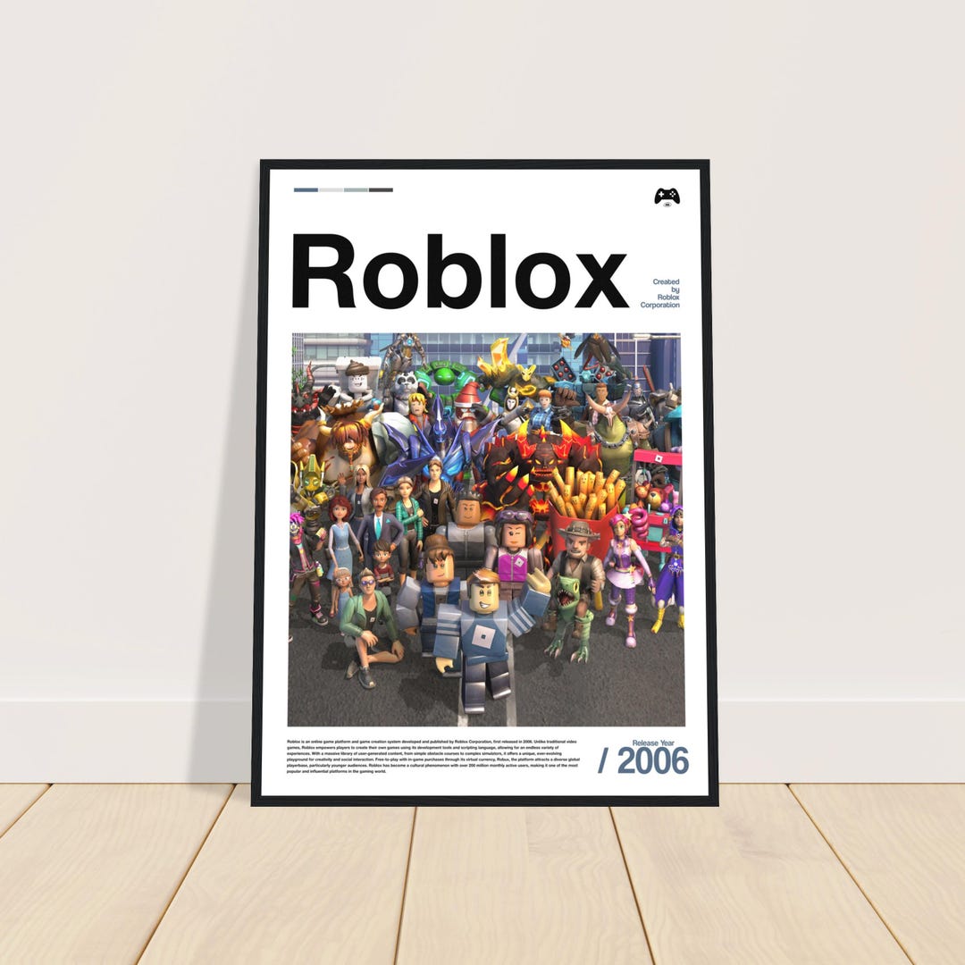 Roblox Gaming Poster, Roblox Art, Roblox Wall Art, Gamer Wall Art ...