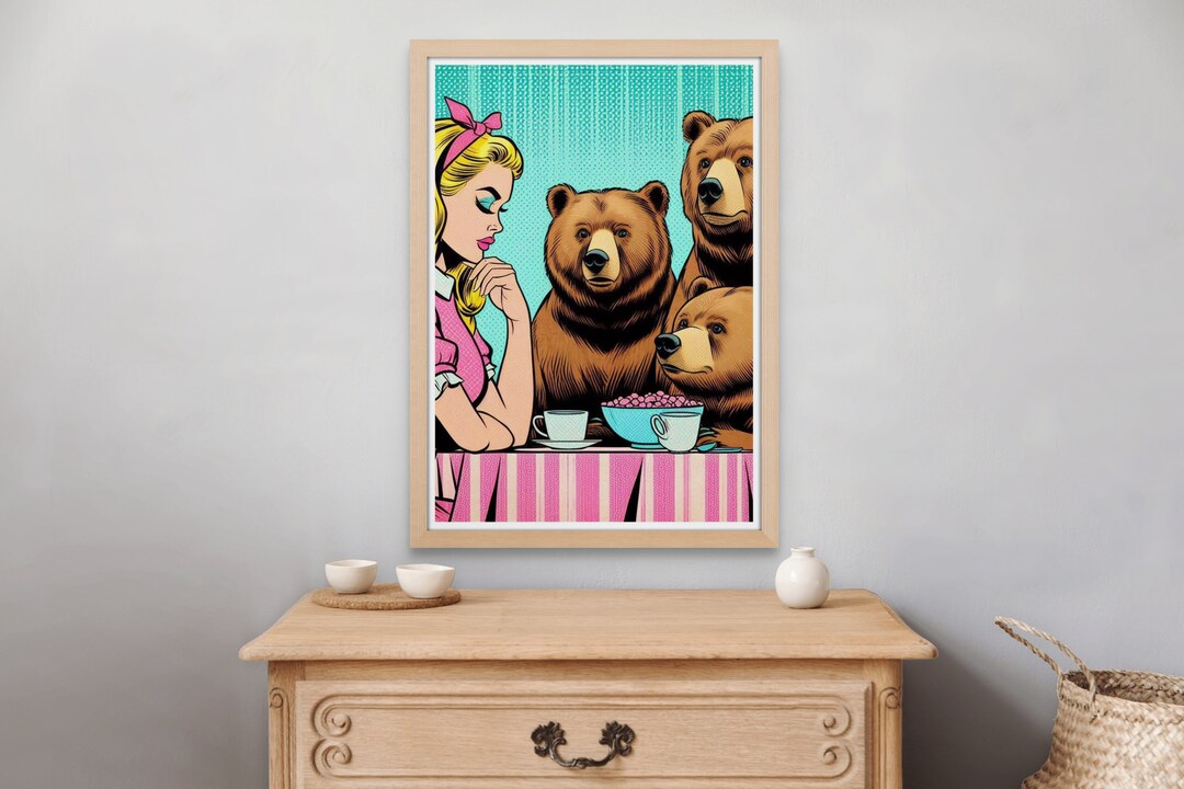 Goldilocks and the Three Bears Fairytale Girly Wall Art Poster, Preppy ...