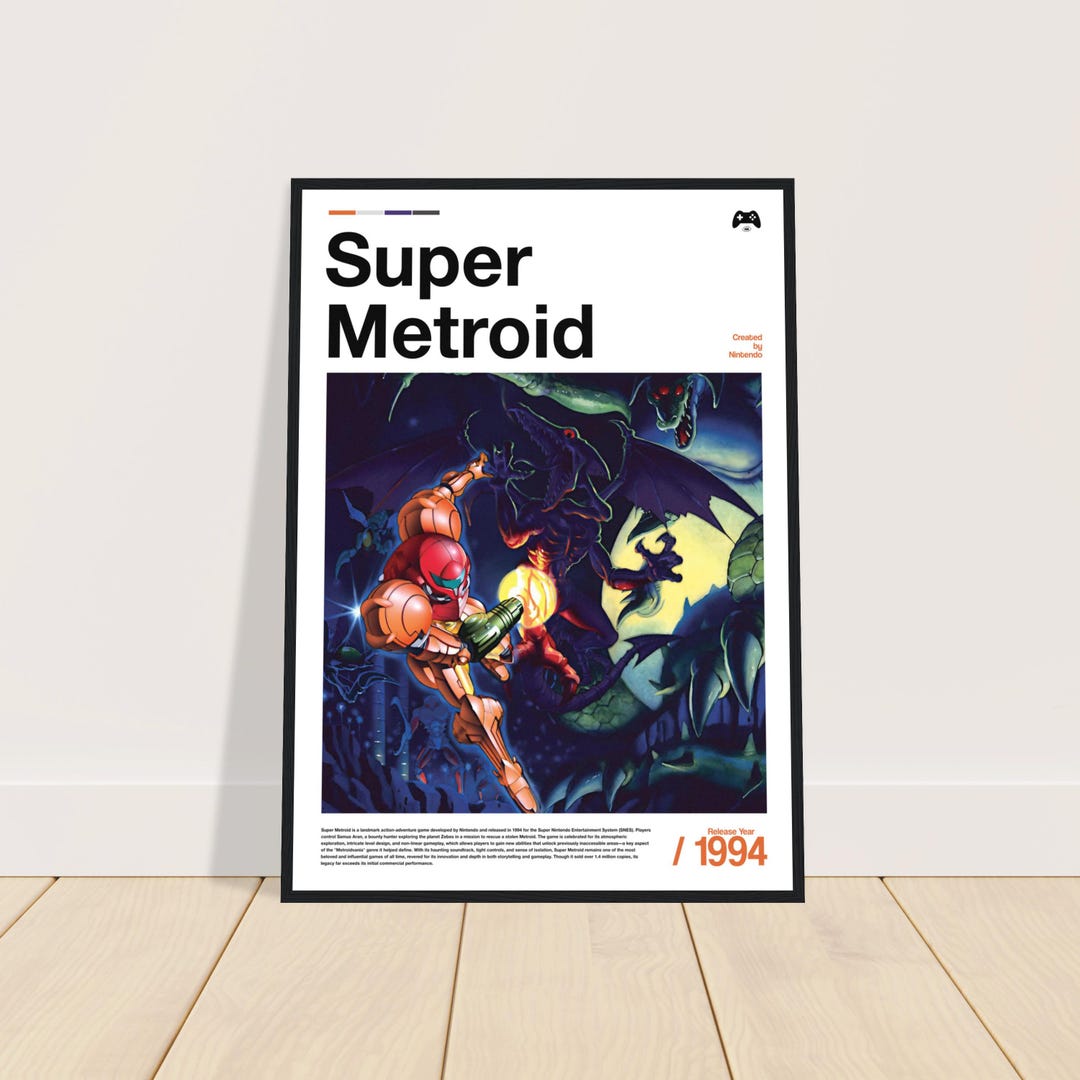 Super Metroid Gaming Poster, Super Metroid Art, Super Metroid Wall Art ...
