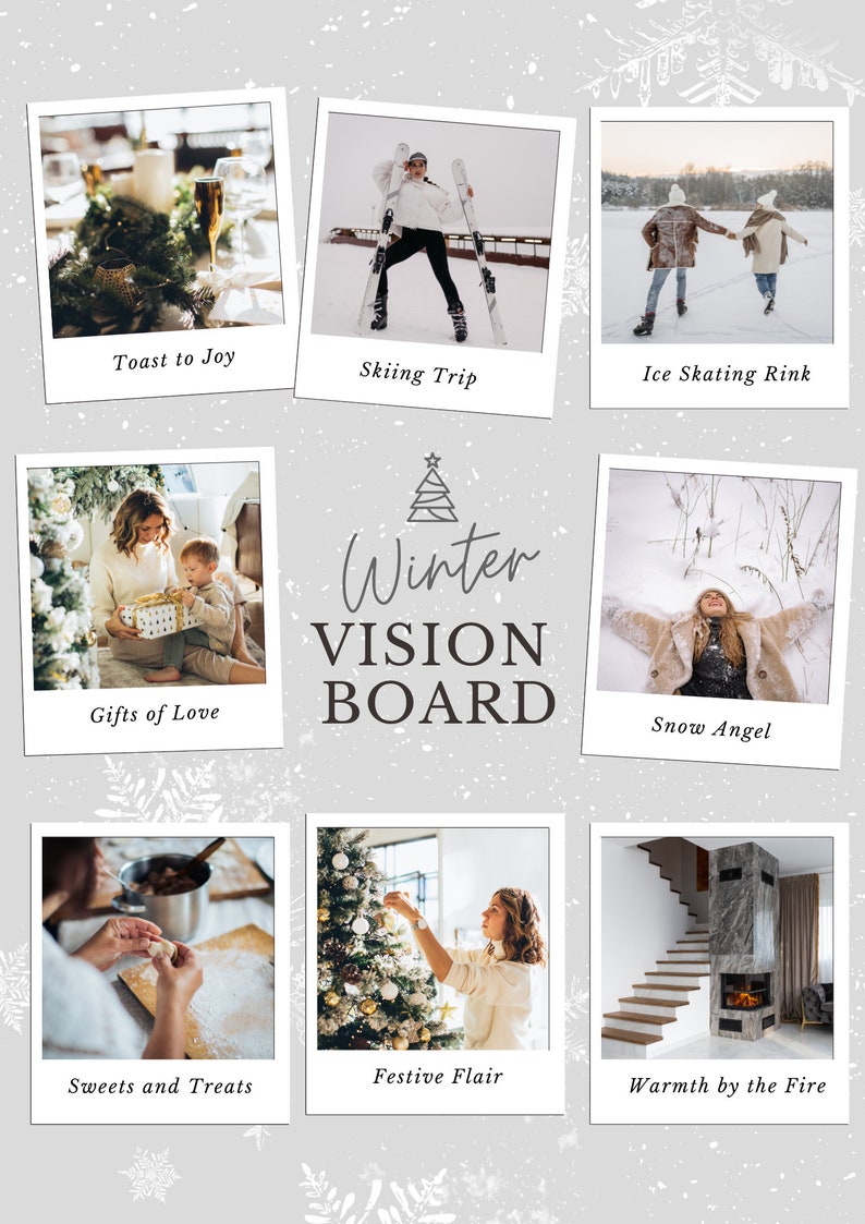 Winter Vision Board Photo Collage Holiday Poster - Etsy