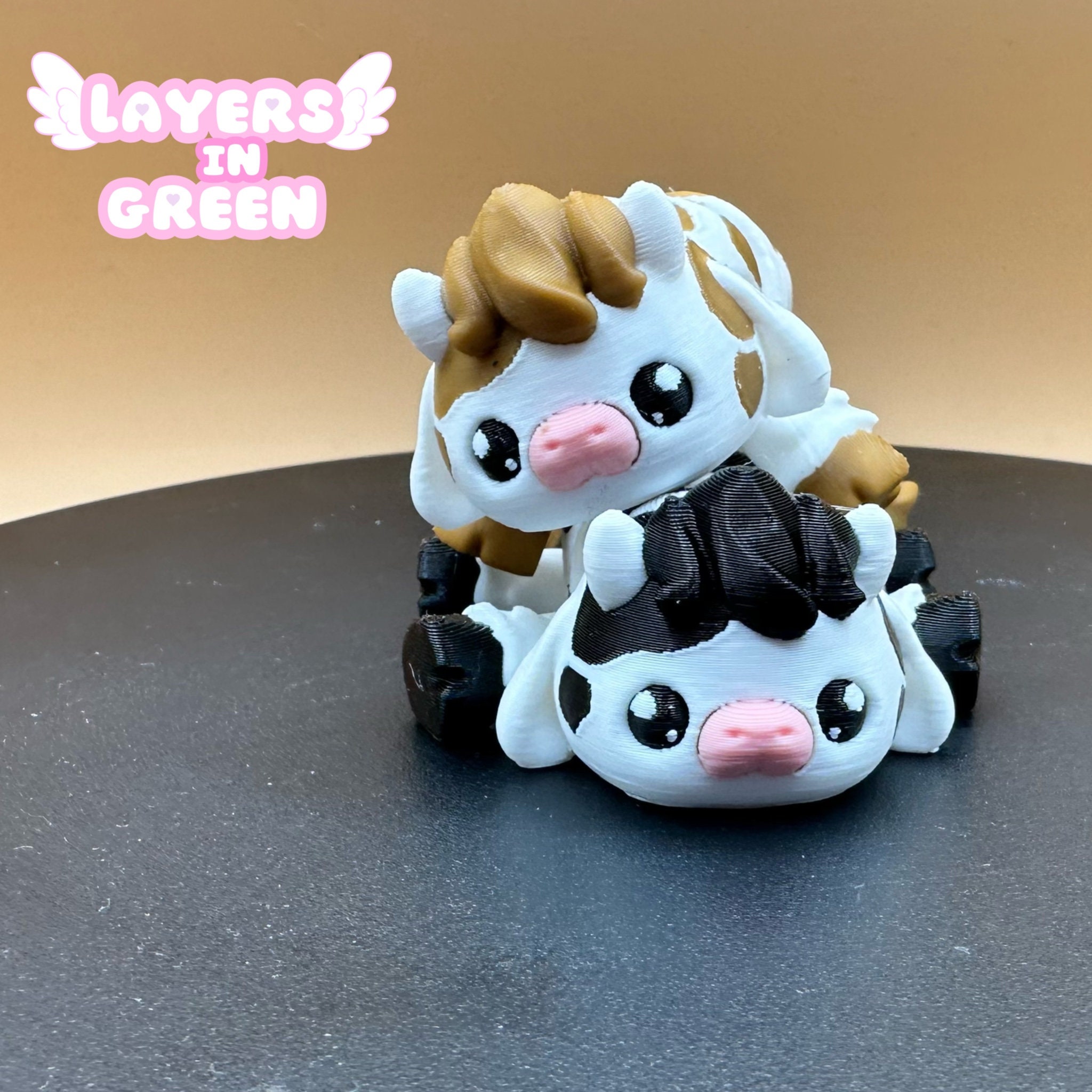 Cute 3D Printed Cow Flexi Fidget Figurine Authorized Seller - Etsy
