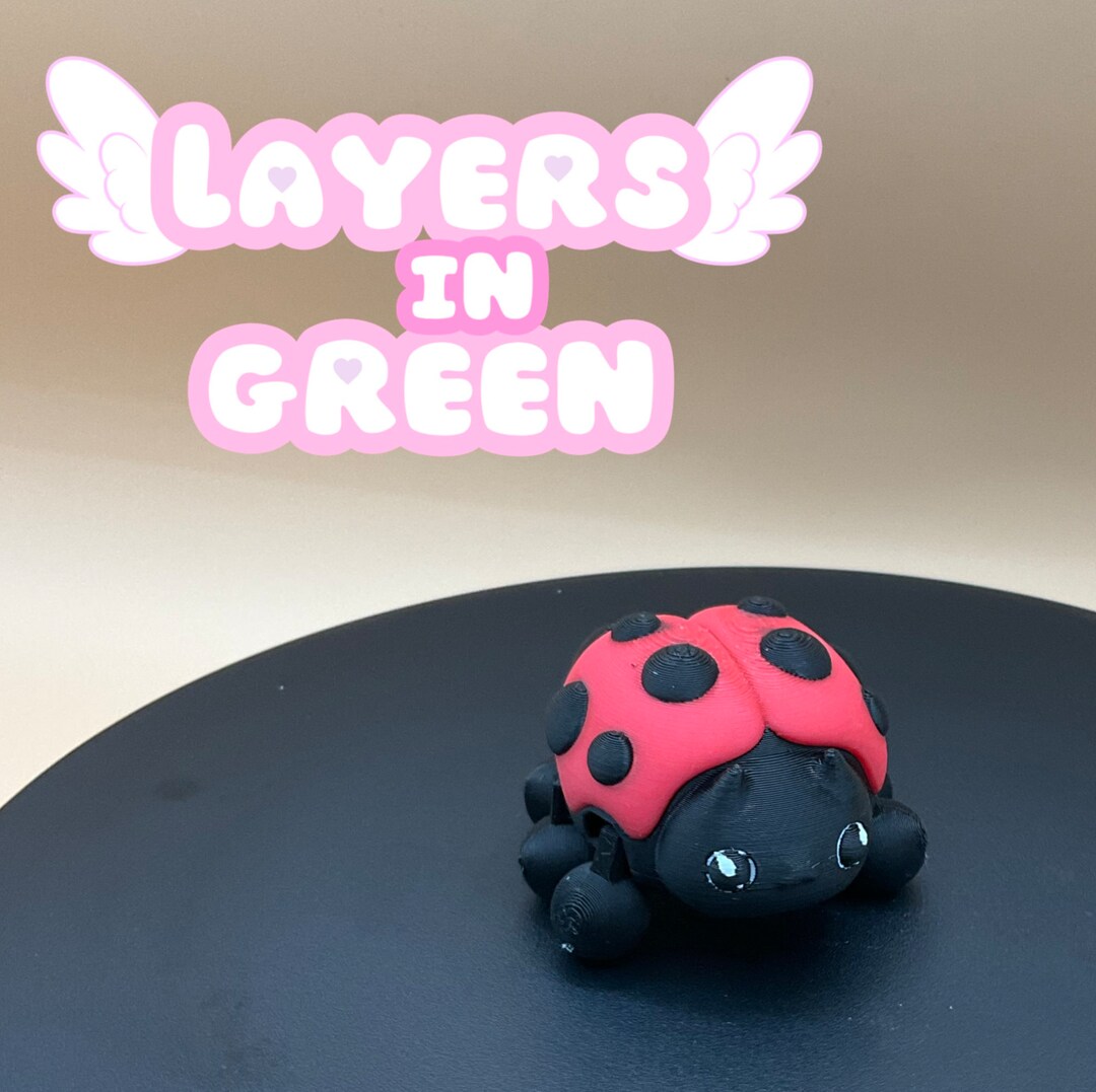 Cute Articulating 3D Printed Lady Bug, Insect, Beetle, Nature, Fidget ...