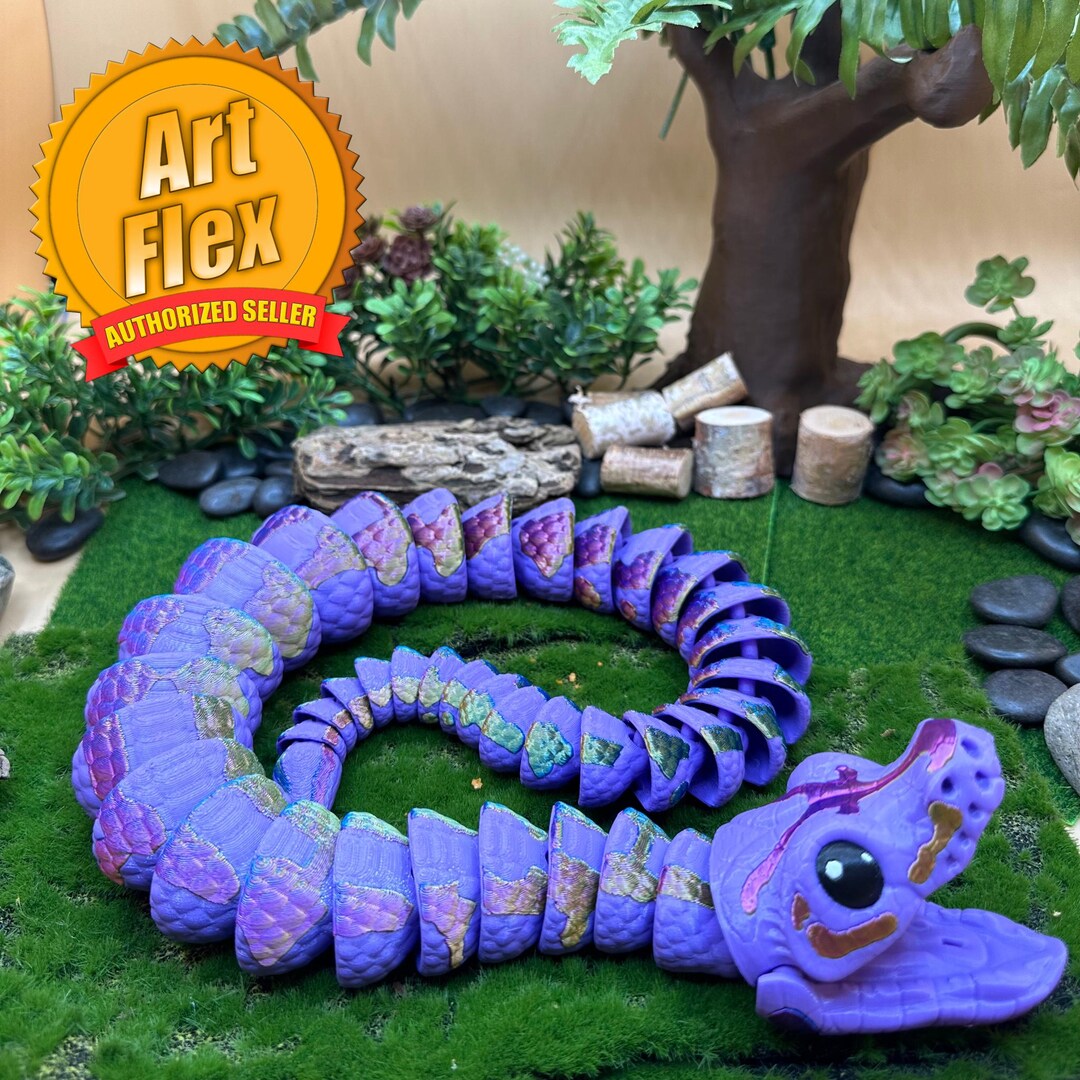 3D Printed Articulating Ball Python – 28" Customizable Colors - Etsy