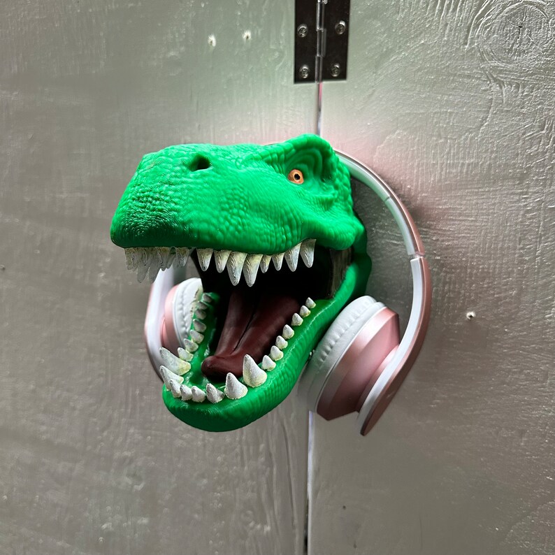T-rex Headphone Holder, Tyrannosaurus Rex Head Bust, 3D Printed and ...