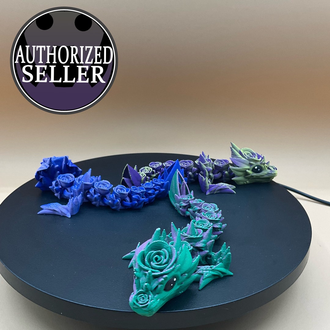 Articulating Rose Dragon Fidget Toy 3D Printed, Perfect for ADHD and ...