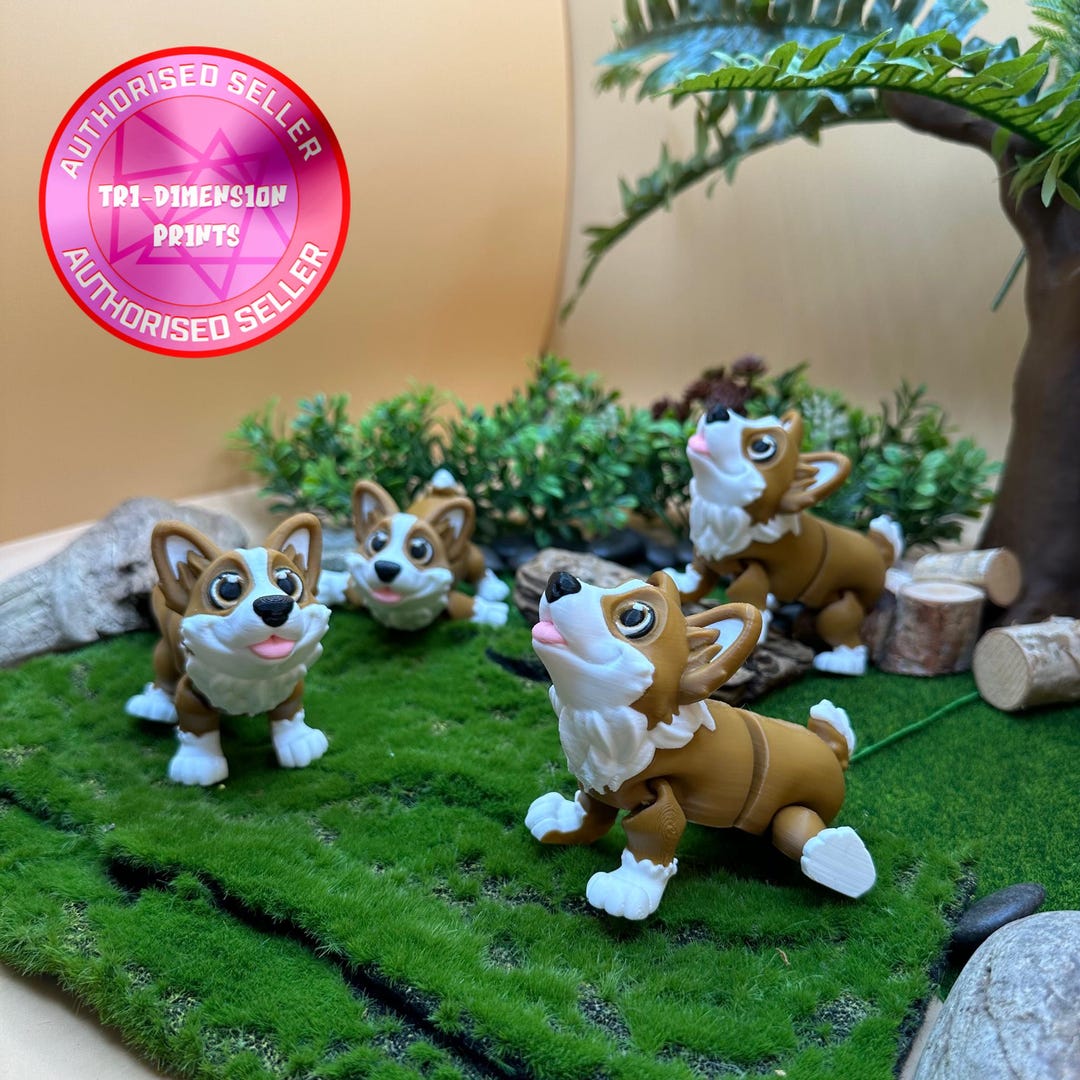 3D Printed Corgi Figurine – 4" Adorable Decor - Etsy
