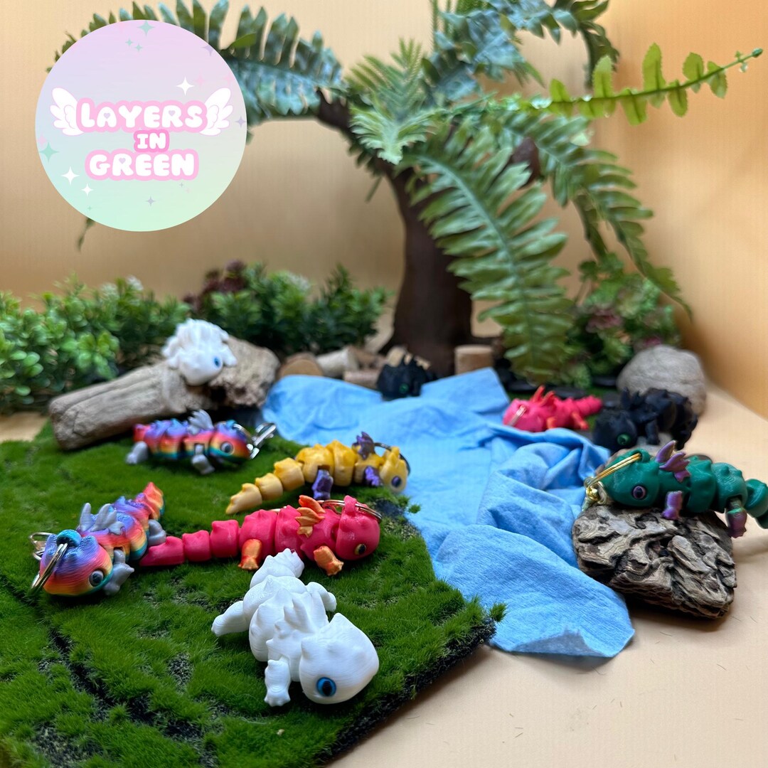 3D Printed Winged Salamander – Customizable Colors in Two Sizes - Etsy